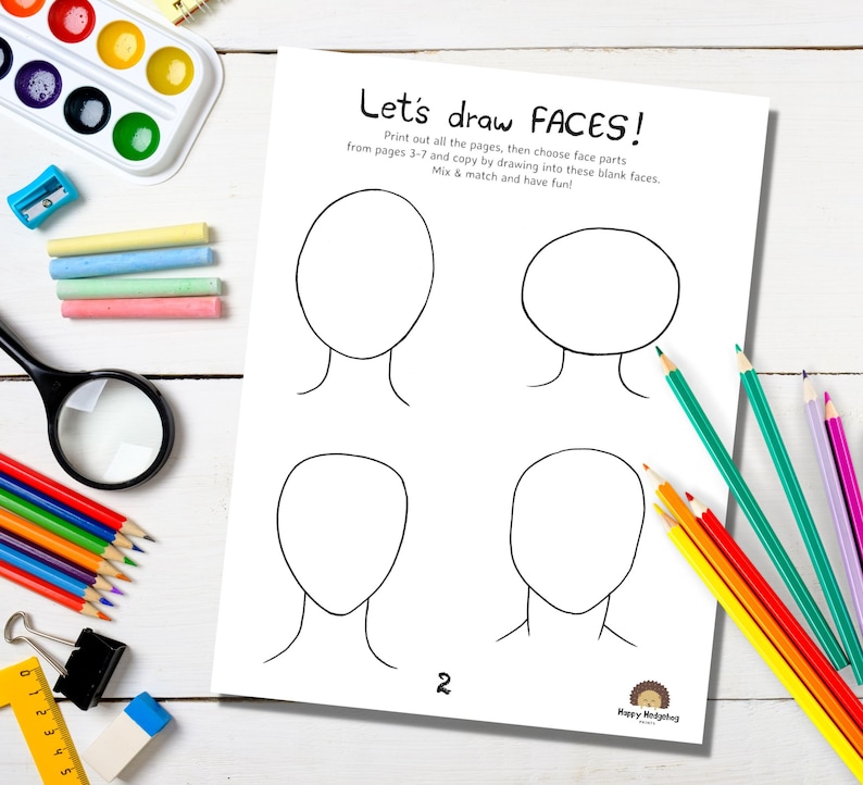 How to Draw Faces PRINTABLE Kids Activity Book / Toddler Activities and ...