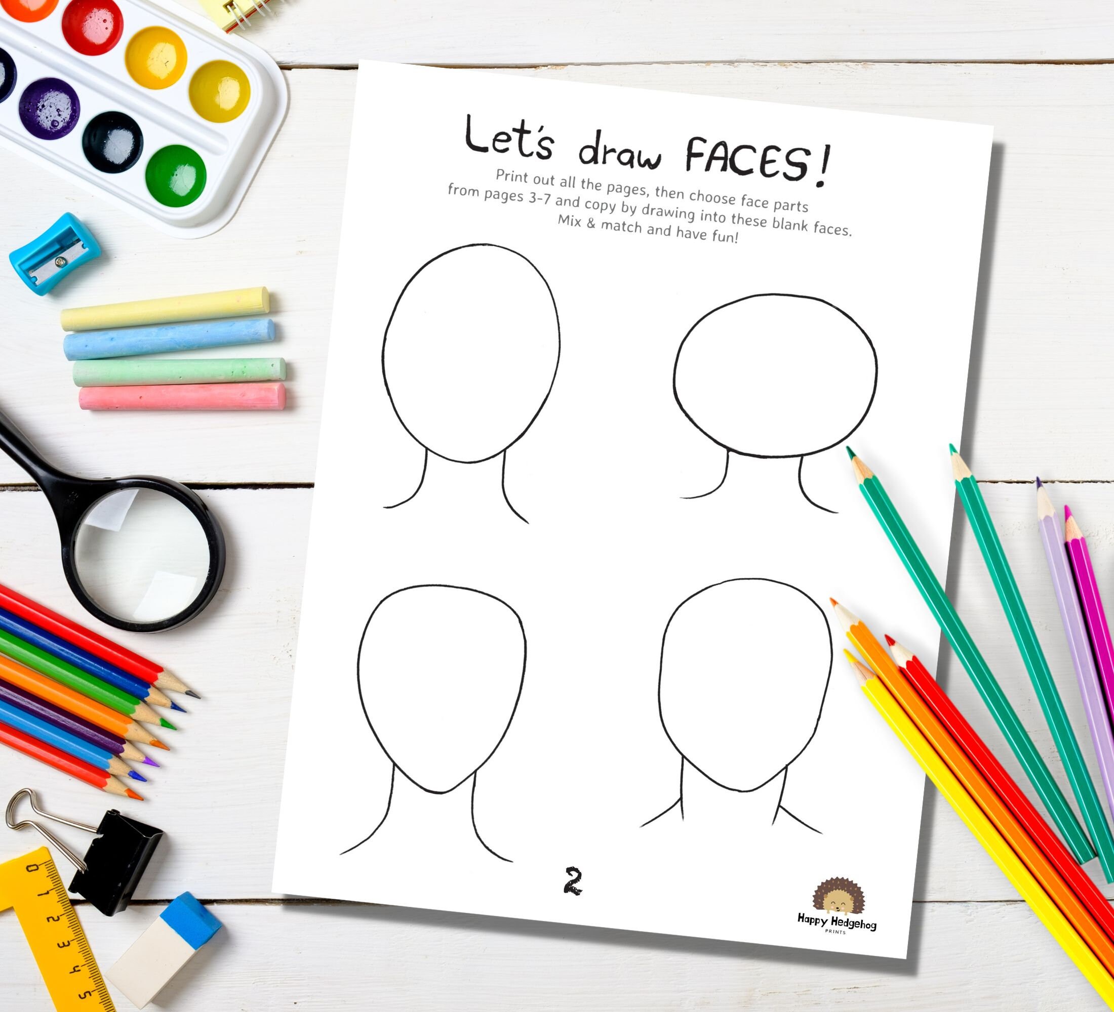 How to Draw Faces PRINTABLE Kids Activity Book / Toddler Activities and ...