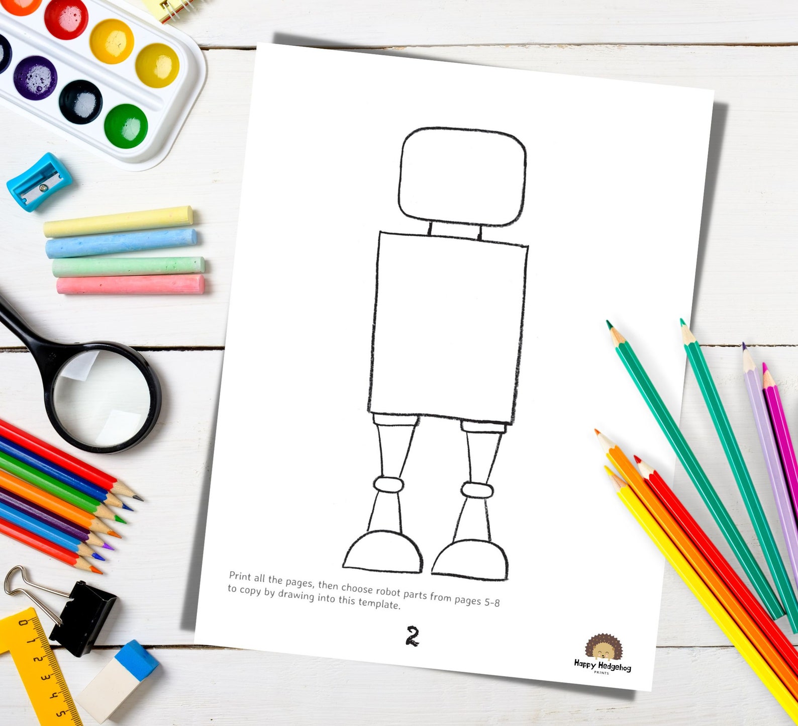 How to Draw Robots PRINTABLE Kids Activity Book / Toddler Activities ...