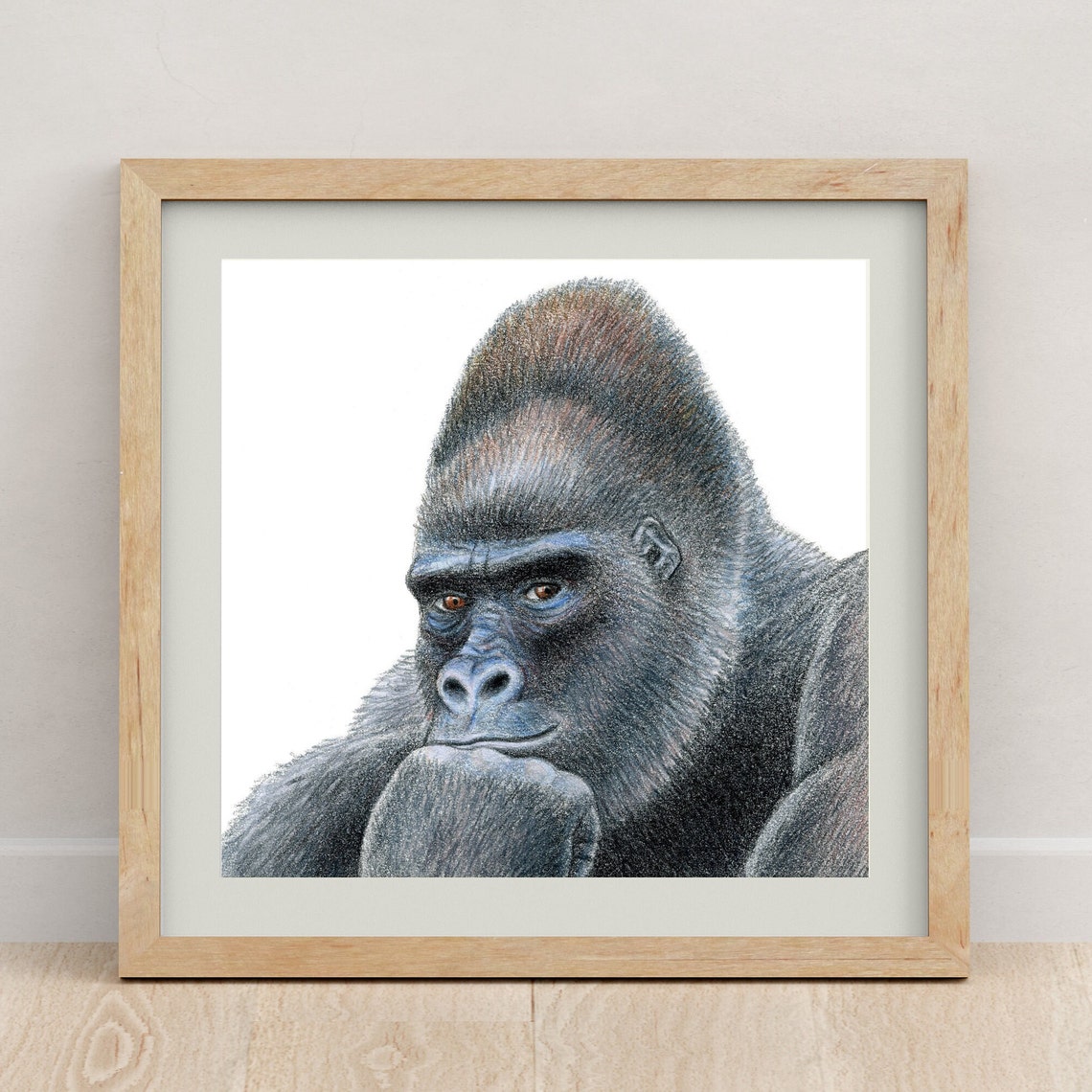 Printable Thinking Gorilla Print / Jungle Nursery Decor / Jungle ...