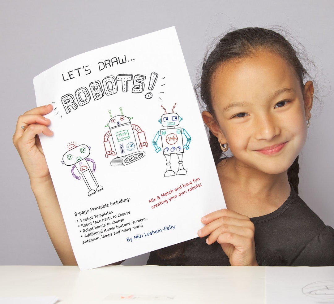 How to Draw Robots PRINTABLE Kids Activity Book / Toddler Activities ...