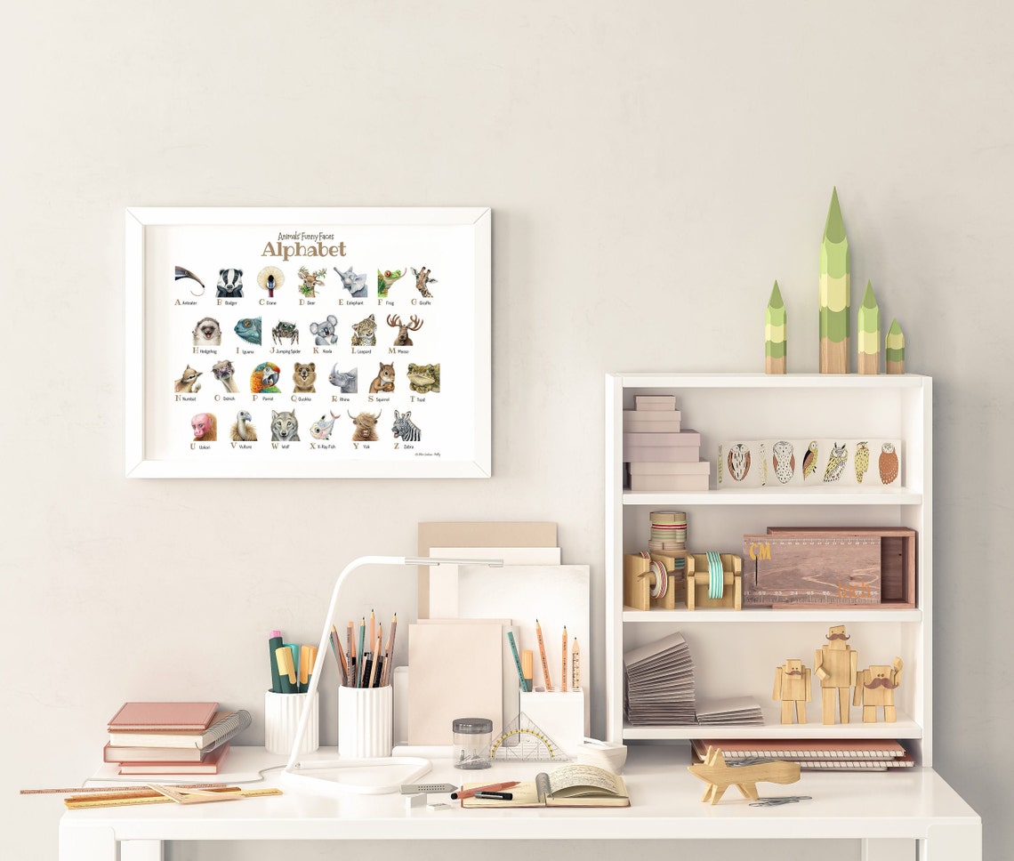 PRINTABLE Animal Alphabet Poster / Landscape ABC Poster / English ...