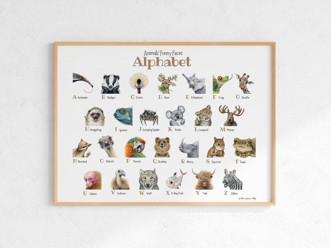 PRINTABLE Animal Alphabet Poster / Landscape ABC Poster / English ...