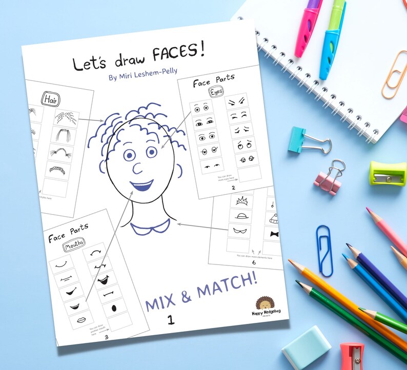 How to Draw Faces PRINTABLE Kids Activity Book / Toddler Activities and ...