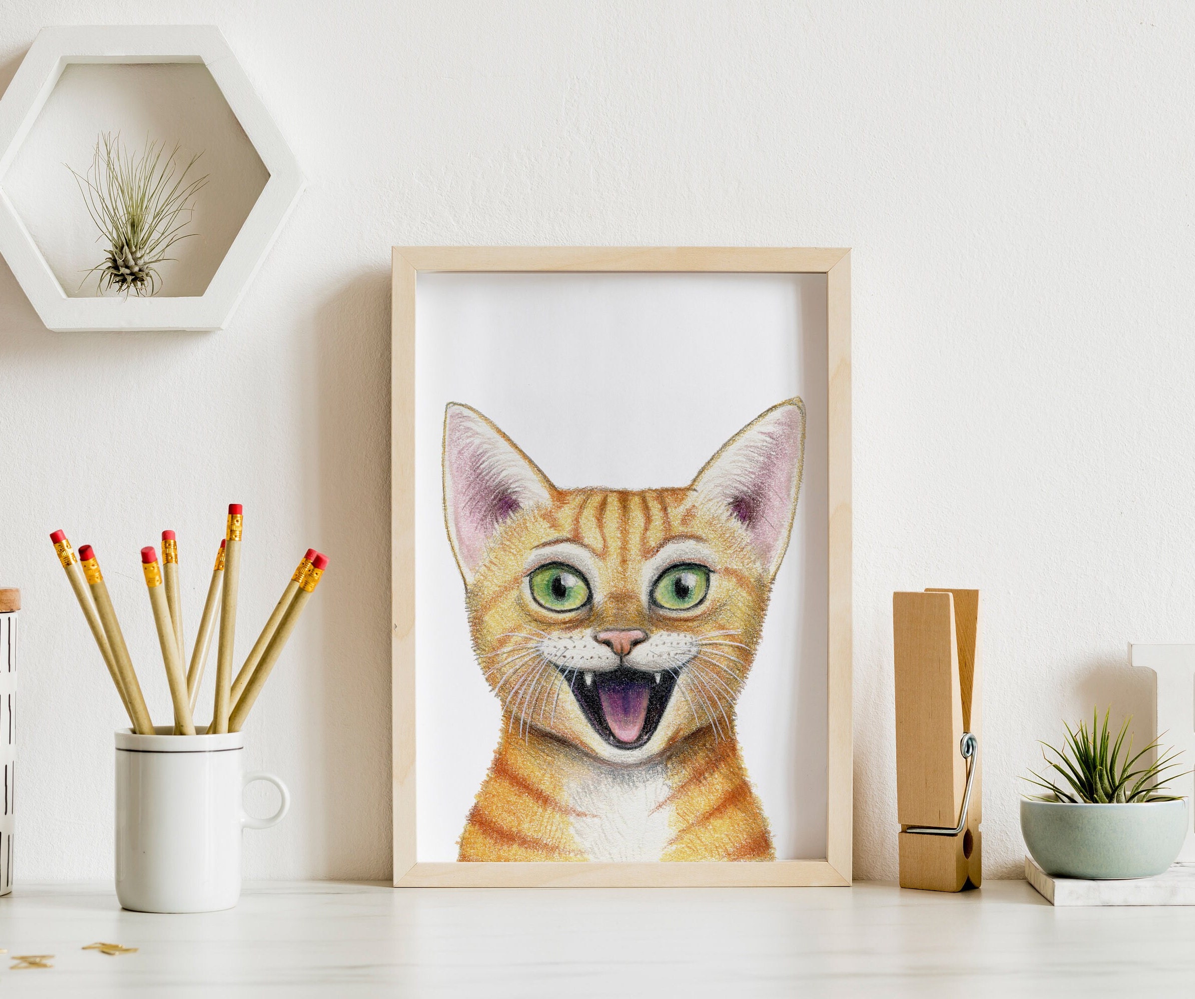 Printable Cat Poster / Smiling Kitten Print for Instant Download ...