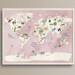 Printable Animal World Map, Pink World Map, Baby Girl Nursery Decor ...