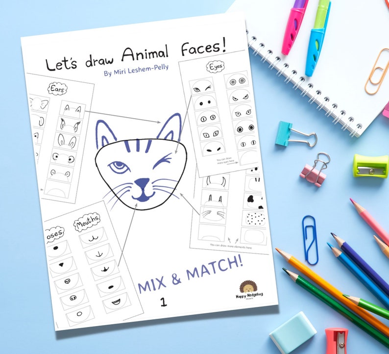 Animals Drawing Tutorial PRINTABLE Kids Worksheets / Preschool ...