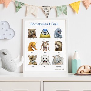 Printable Feelings Chart Poster With Funny Animals / Emotions ...