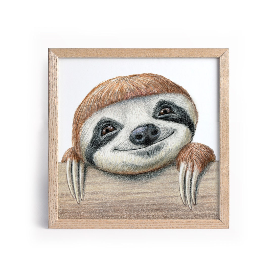 Printable Sloth Print / Sloth Gifts / Adorable Sloth Birthday Gift ...
