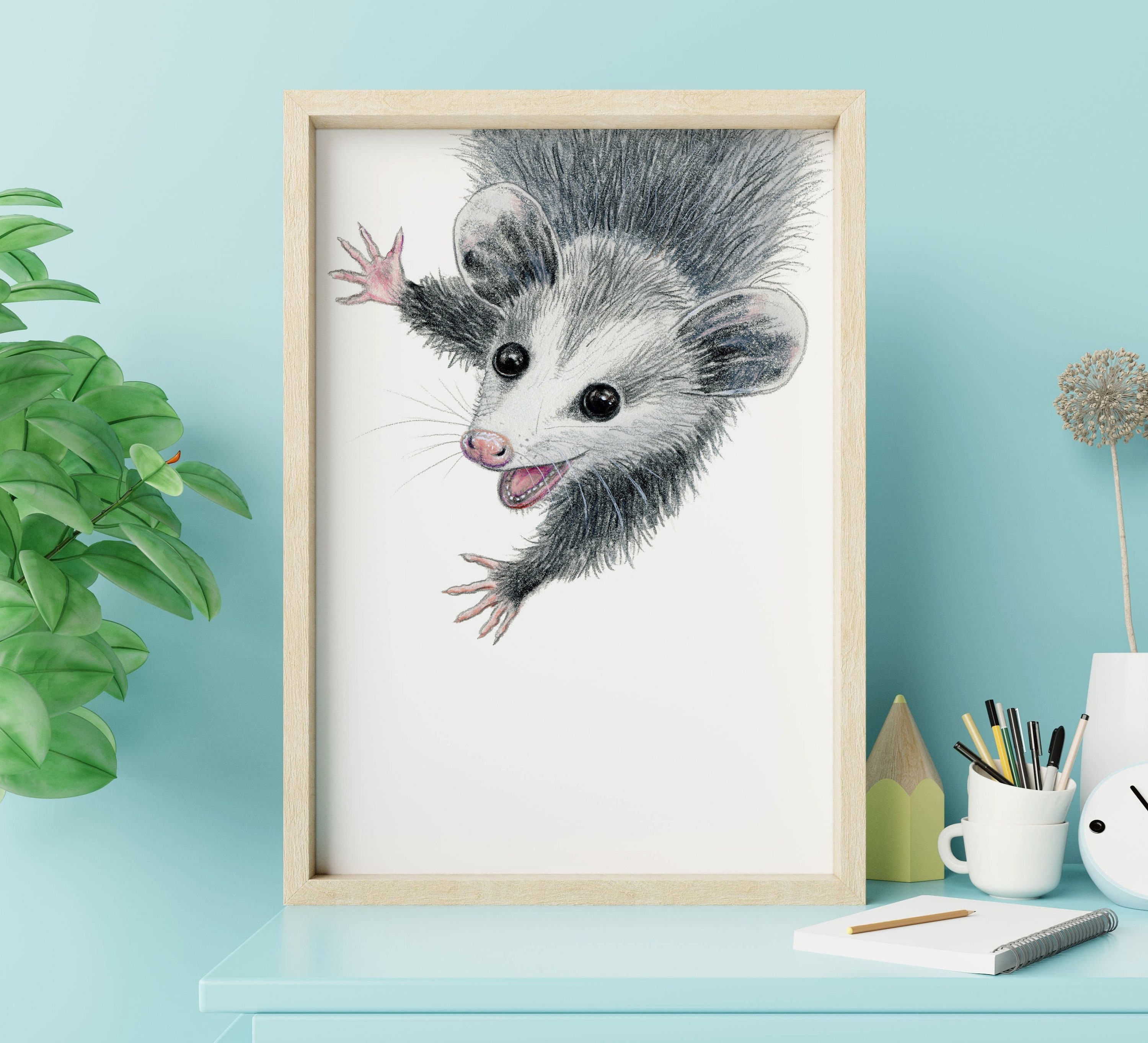 Printable Opossum Poster | Woodland Nursery Decor | Opossum Print for ...