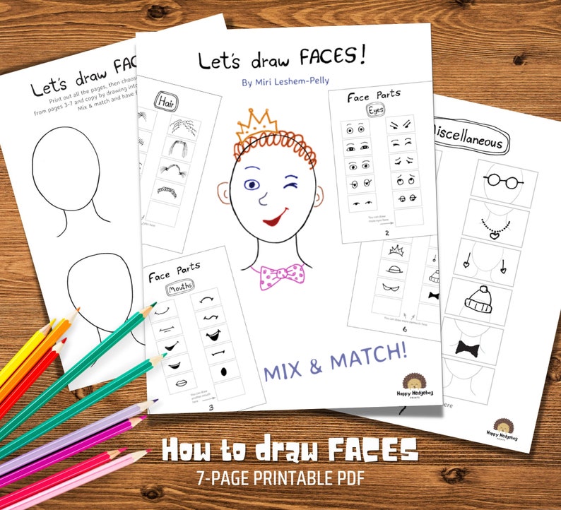 Draw Faces Activity Book | Printable Kids Worksheet (PDF) - Etsy