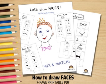 Draw Faces Activity Book | Printable Kids Worksheet (PDF) - Etsy