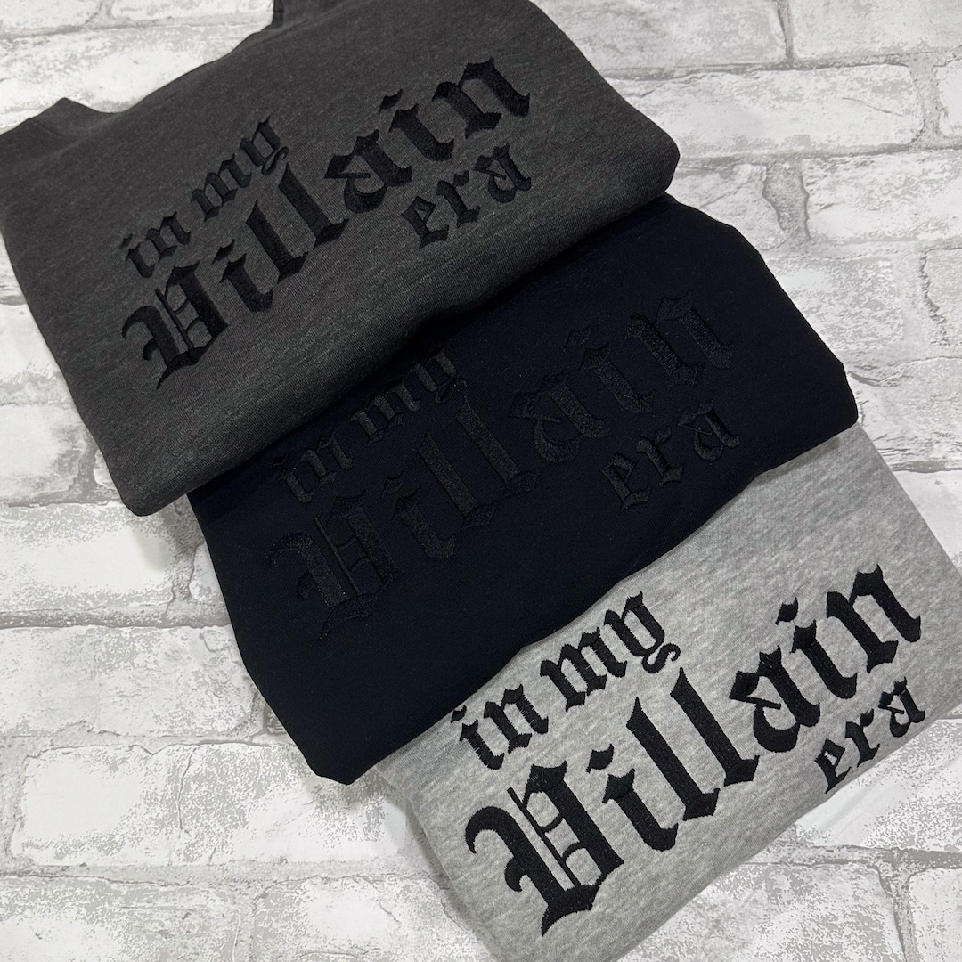In My Villain Era Embroidered Sweatshirt, Villain Sweater, Dark Humor, Spooky, Embroidery Sweat ...