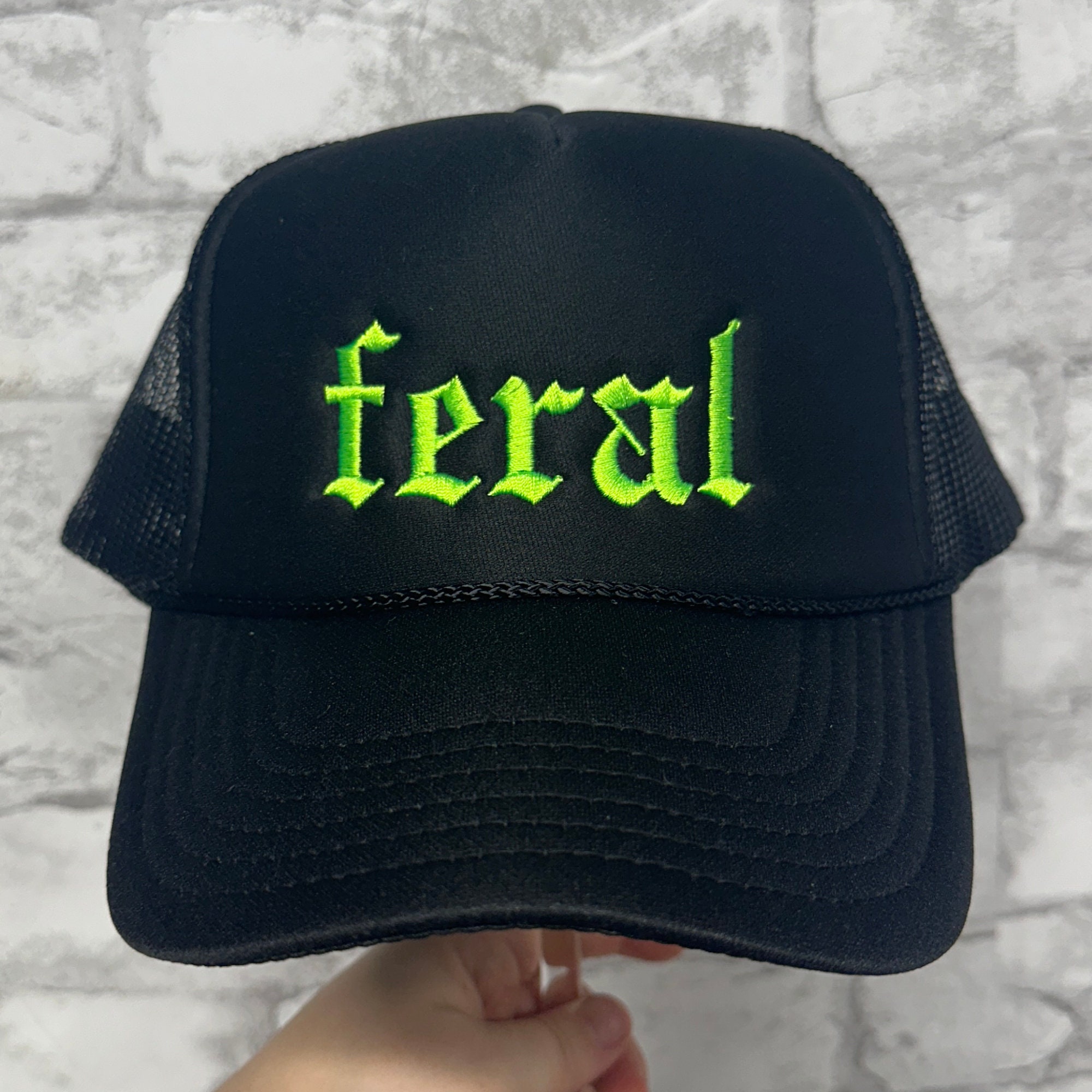 Feral Embroidered Foam Trucker Hat, Alt Mom Clothing, Punk Rock, Goth ...