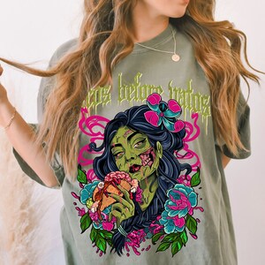 Tacos Before Vatos Comfort Color T-shirt, Zombie Taco Tshirt, Funny Mom ...