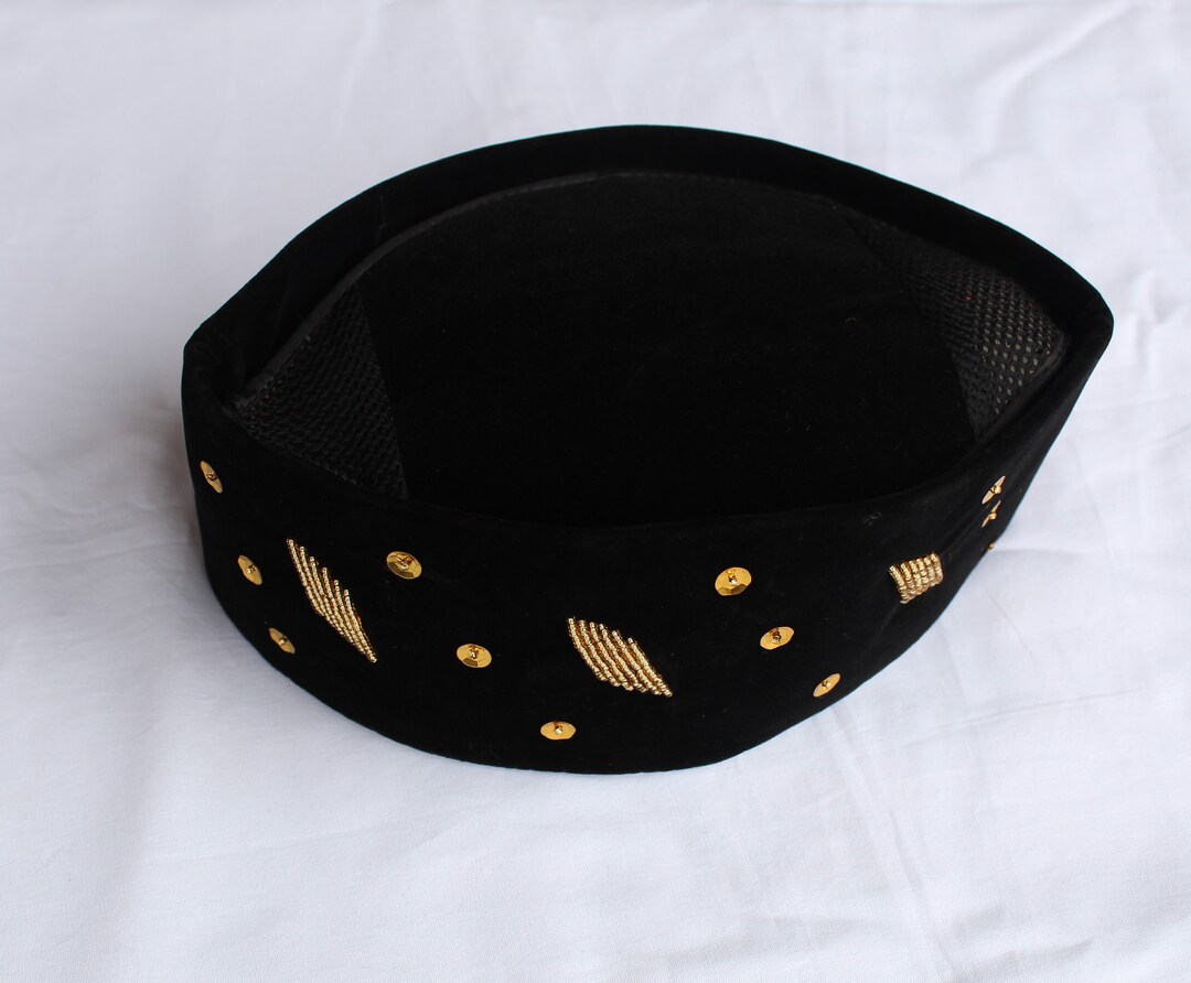 Beaded Velvet Cap, Igbo Velvet Cap, Mallam Cap, Fulani Hat, African ...