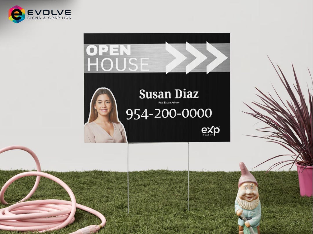 Custom Open House Directional Sign, Heavy Duty Yard Sign Stakes, Exp ...