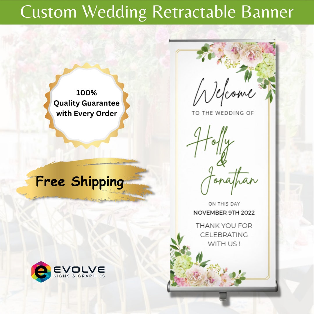 Personalized Photo Name Pull up Banner, Retractable Banner Welcome Sign ...