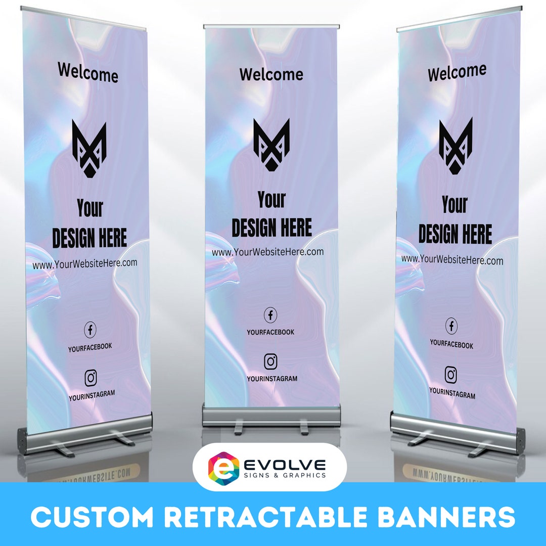 Retractable Banner, Custom Roll up Banner Stand, Wide Banner, Logo ...