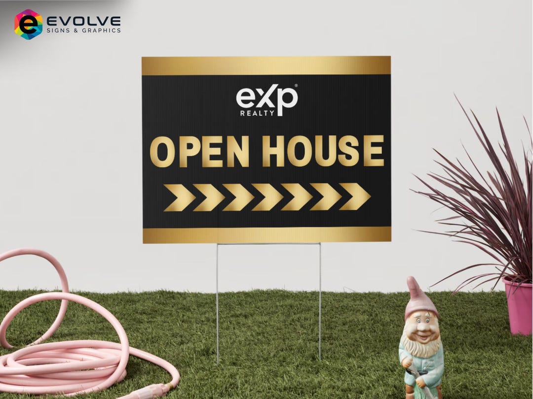 Exp Realty Yard Sign, Custom Open House Directional Sign, 18in X 24in 2 ...