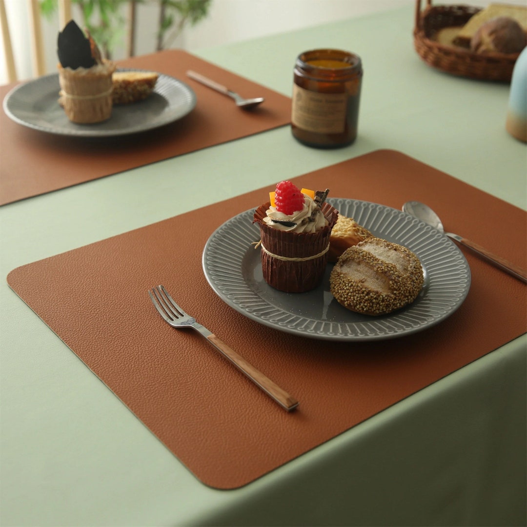 Double-sided Leather Roll up Table Mat - Etsy