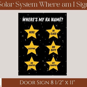 Solar System Where's My RA Sign - Digital Download - Etsy