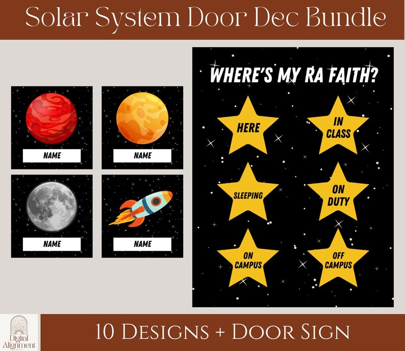 Solar System Door Dec + Door Sign Bundle - Etsy