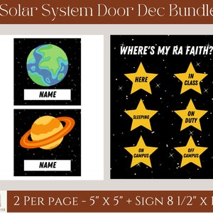 Solar System Door Dec + Door Sign Bundle - Etsy