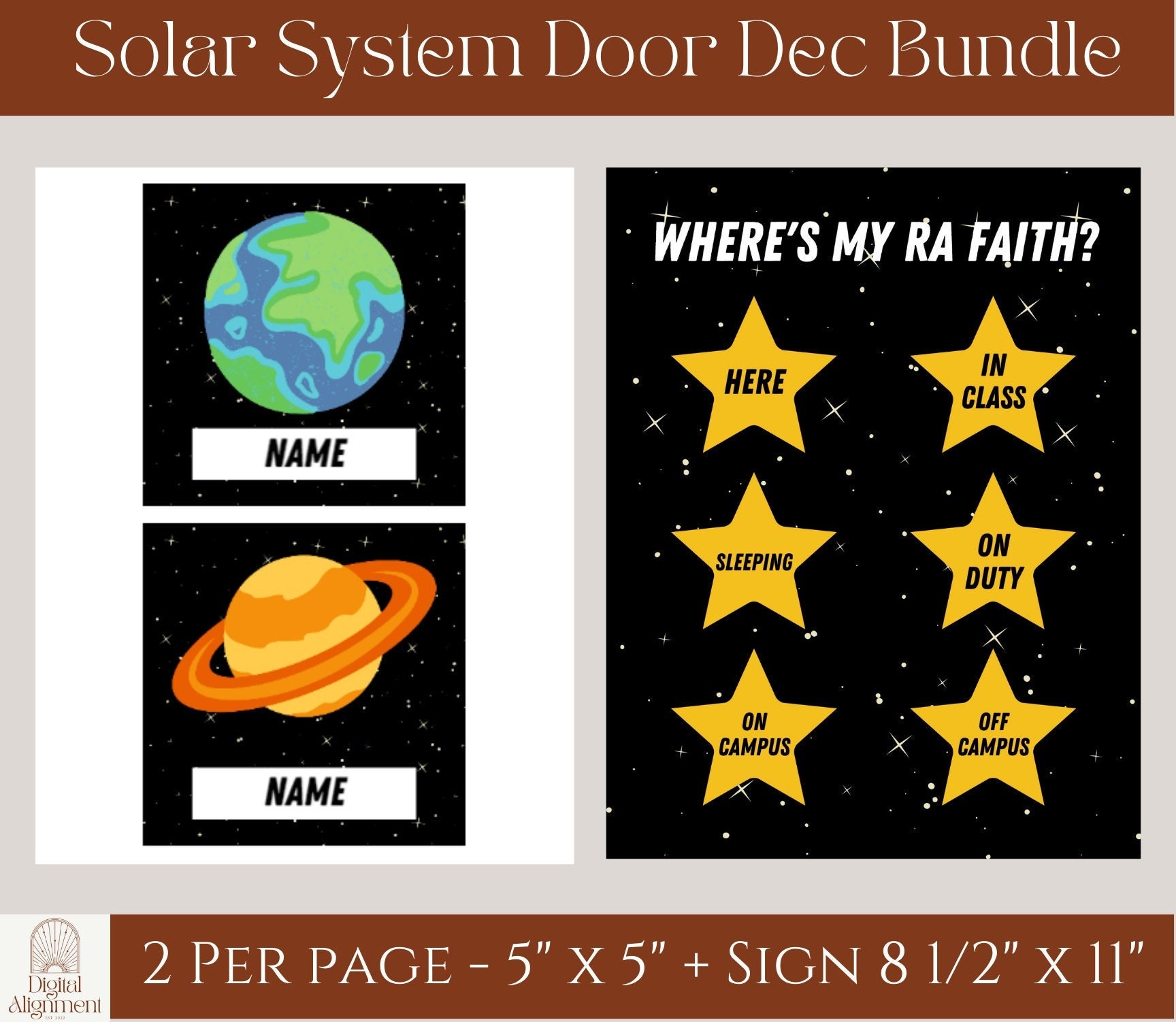 Solar System Door Dec + Door Sign Bundle - Etsy