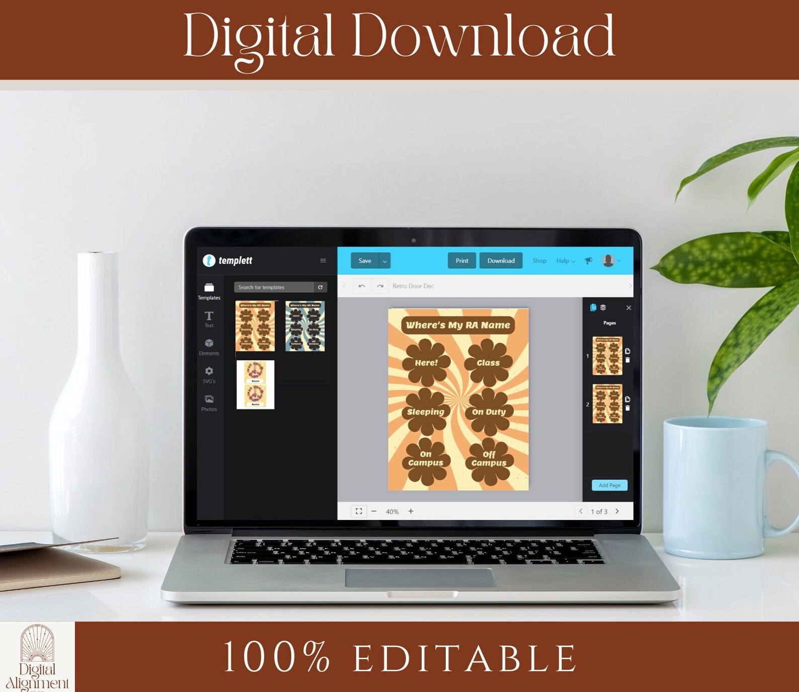 Hippie Door Dec + Door Sign Bundle - Digital Download - Etsy