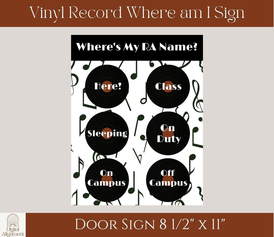 Vinyl Record Where's My RA Sign - Digital Download - Etsy