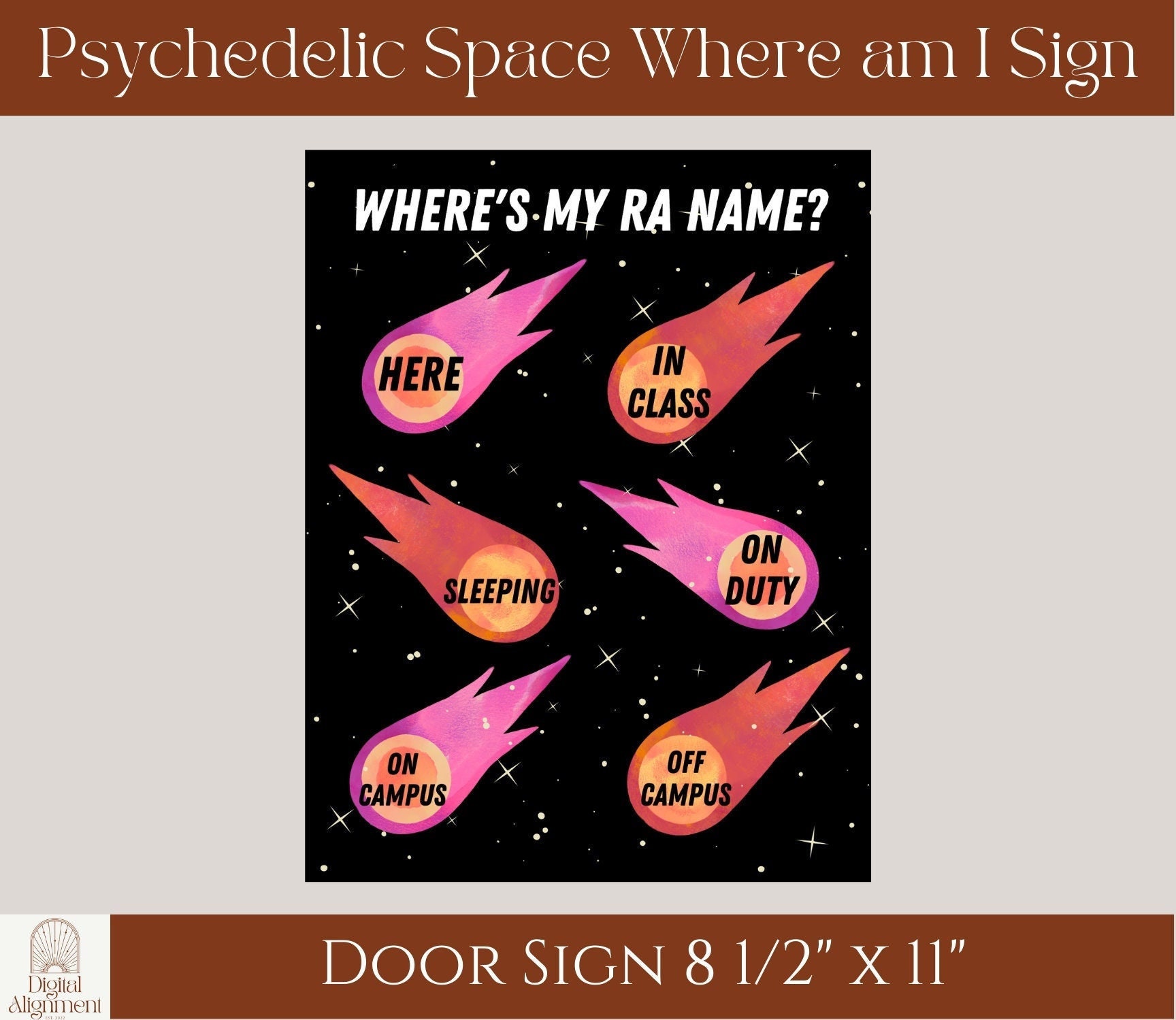 Psychedelic Space Where's My RA Sign - Digital Download - Etsy