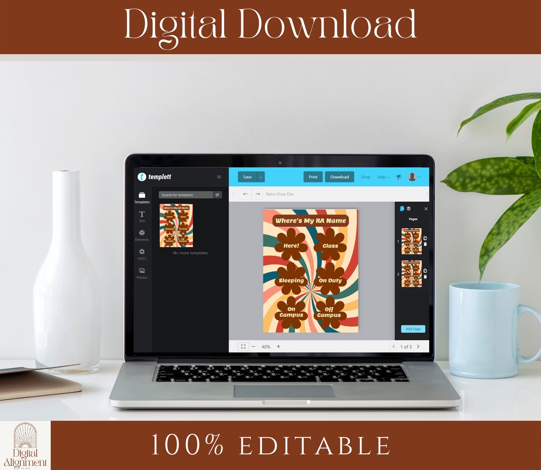 Retro Where's My RA Sign - Digital Download - Etsy