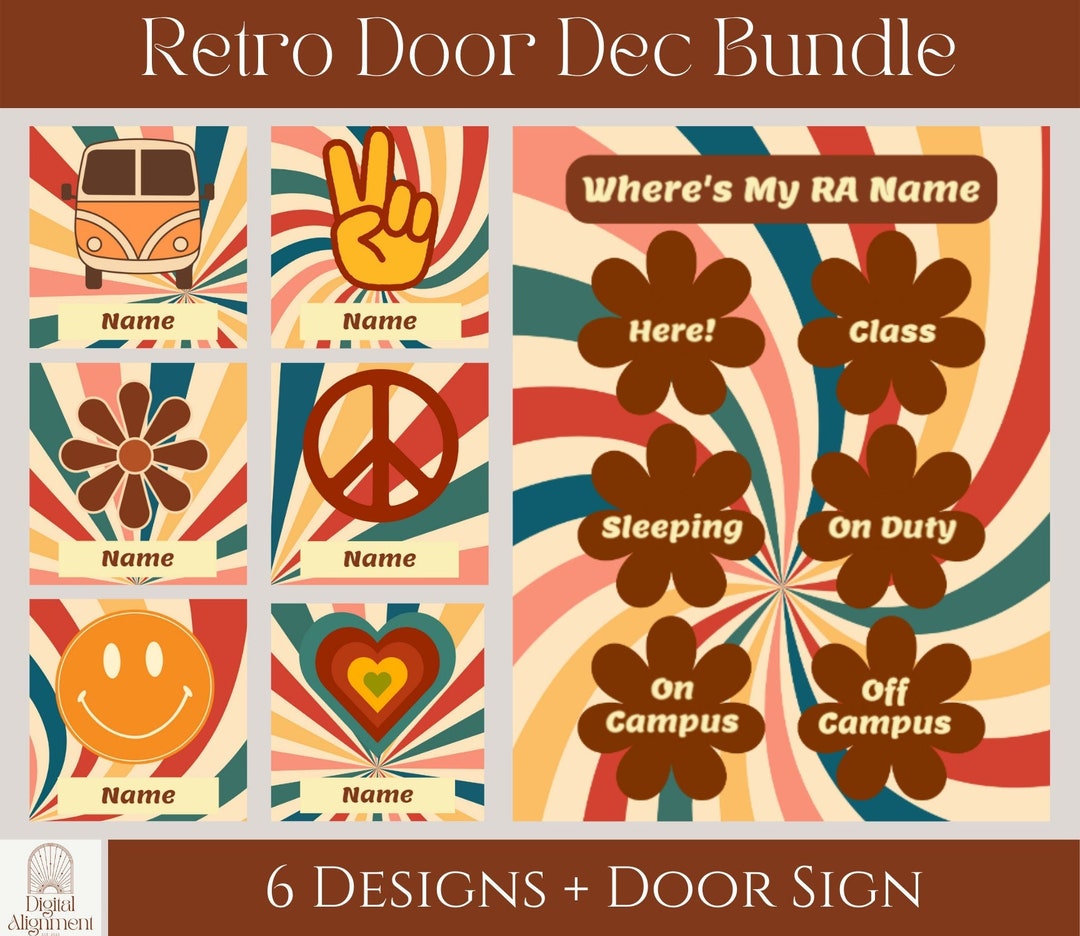 Retro Door Dec + Door Sign Bundle - Digital Download - Etsy