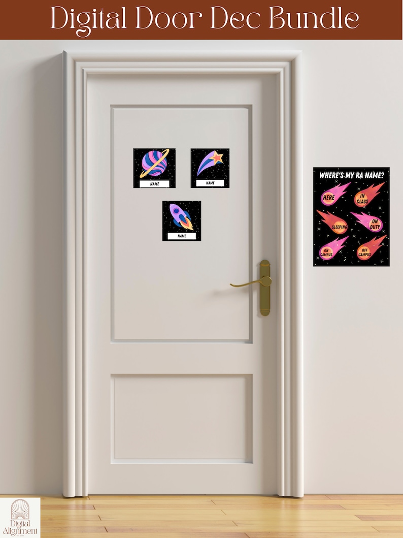 Psychedelic Space Door Dec + Door Sign Bundle - Etsy