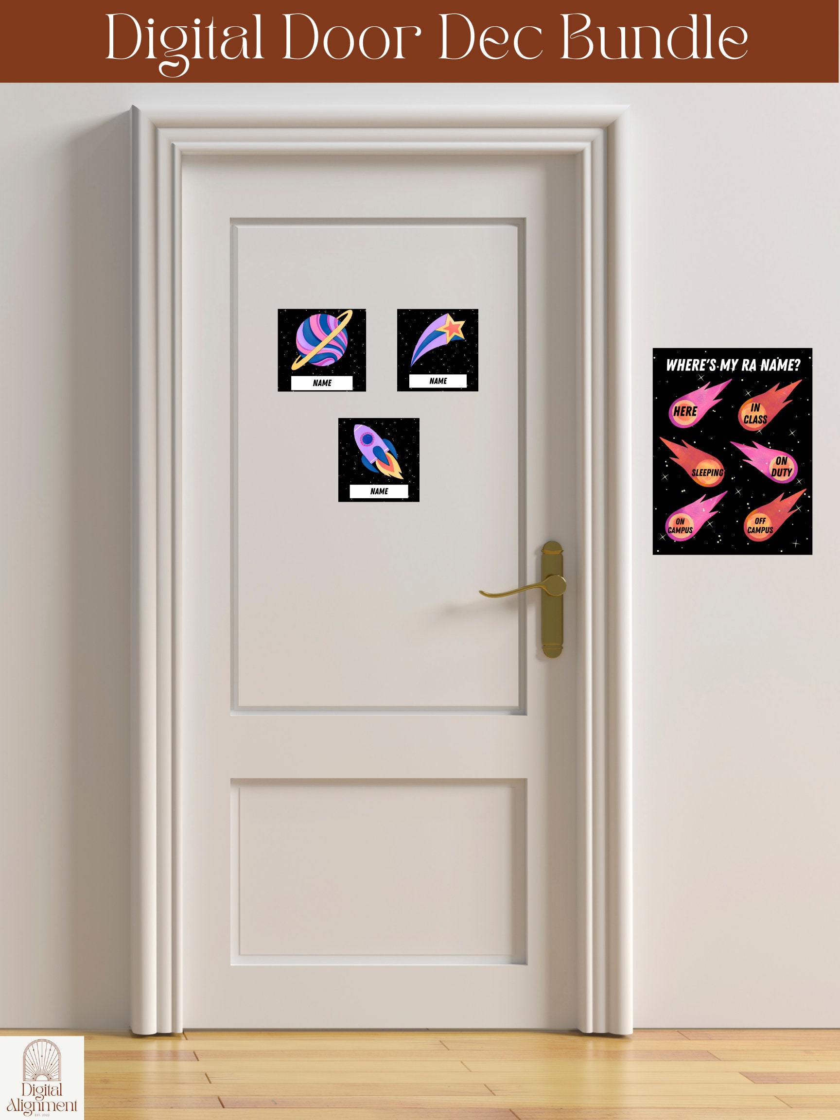 Psychedelic Space Door Dec + Door Sign Bundle - Etsy