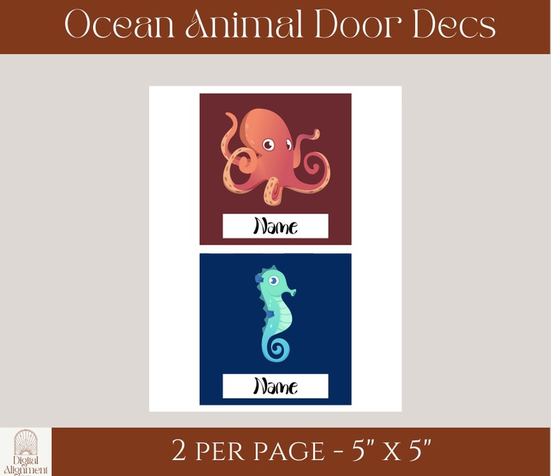 Ocean Animal Door Dec - Digital Download - Etsy