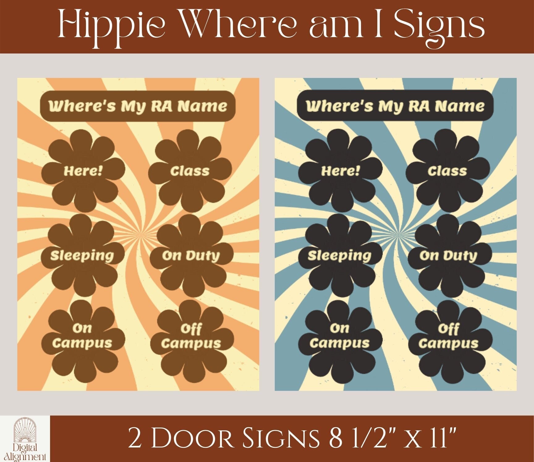 Hippie Where's My RA Sign - Digital Download - Etsy