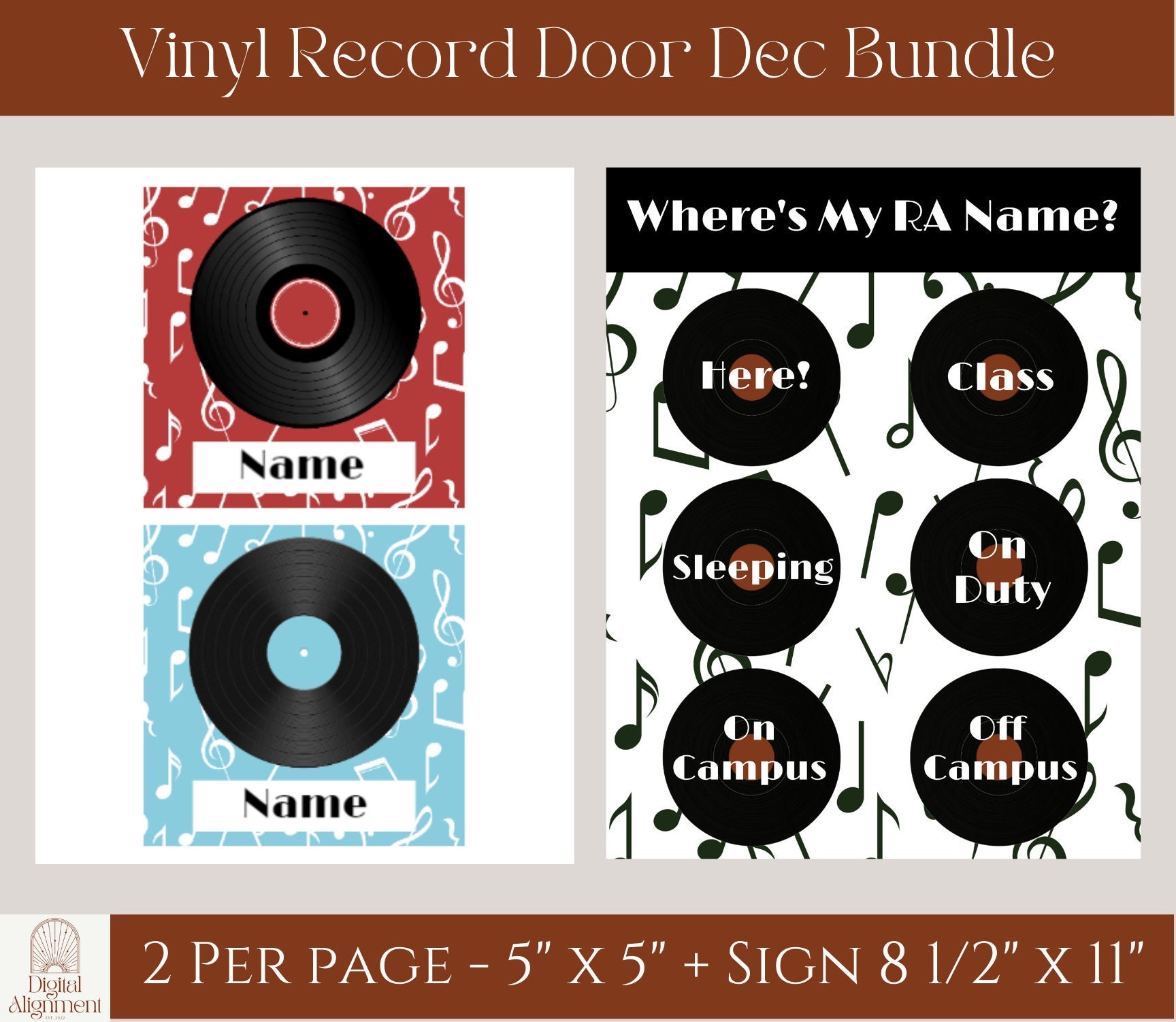 Vinyl Record Door Dec + Door Sign Bundle - Digital Download - Etsy