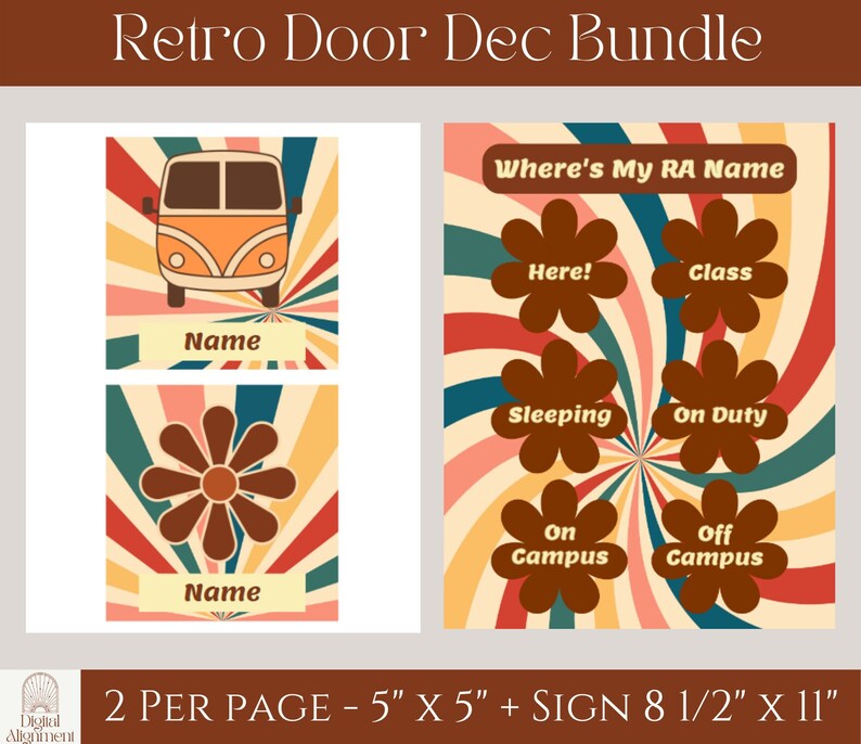 Retro Door Dec + Door Sign Bundle - Digital Download - Etsy