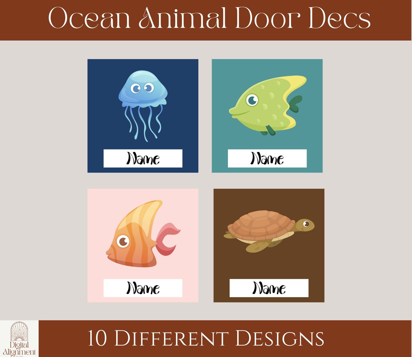 Ocean Animal Door Dec - Digital Download - Etsy
