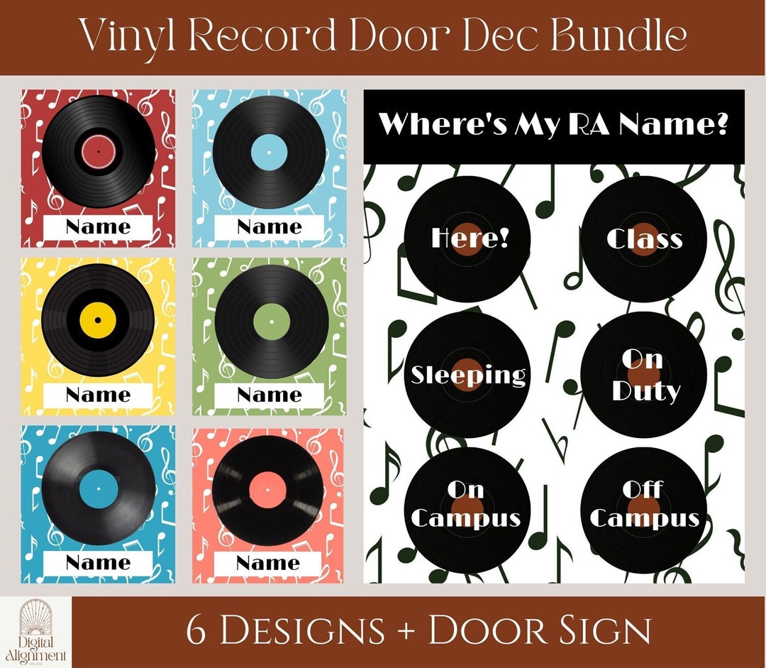 Vinyl Record Door Dec + Door Sign Bundle - Digital Download - Etsy