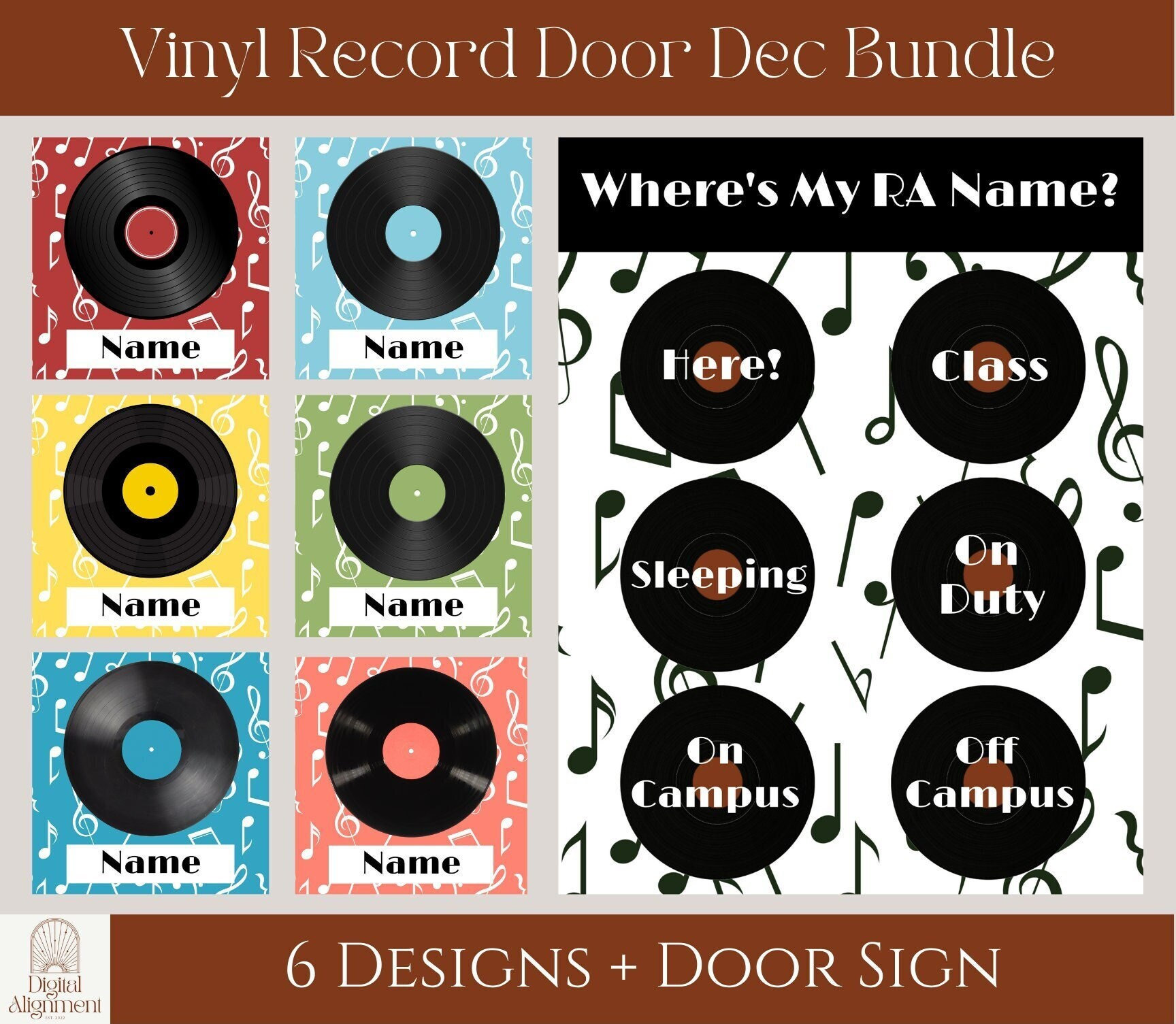 Vinyl Record Door Dec + Door Sign Bundle - Digital Download - Etsy