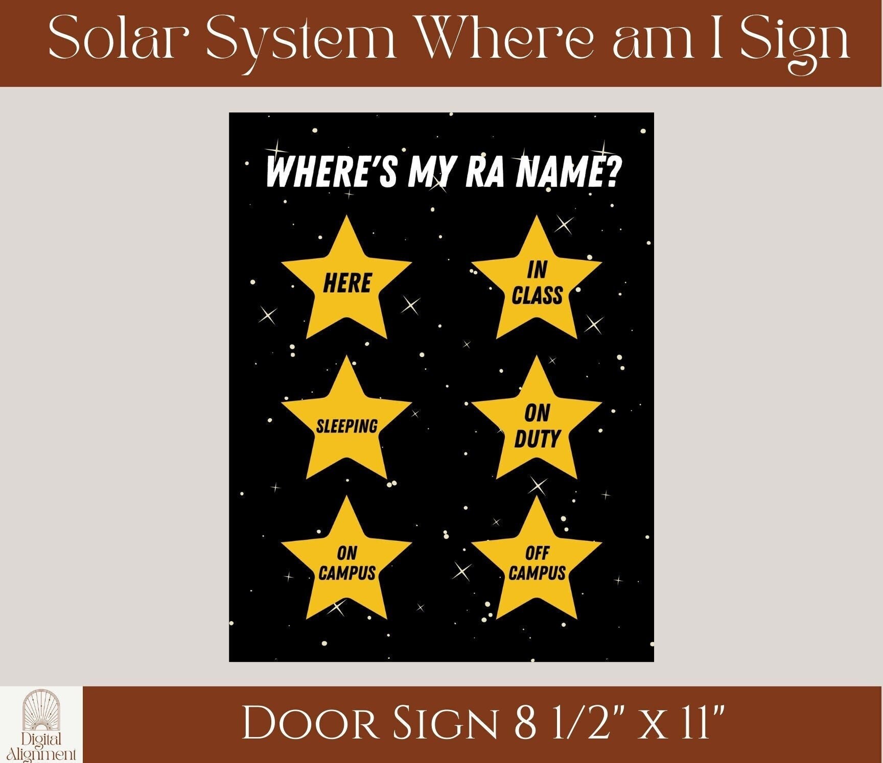 Solar System Where's My RA Sign - Digital Download - Etsy