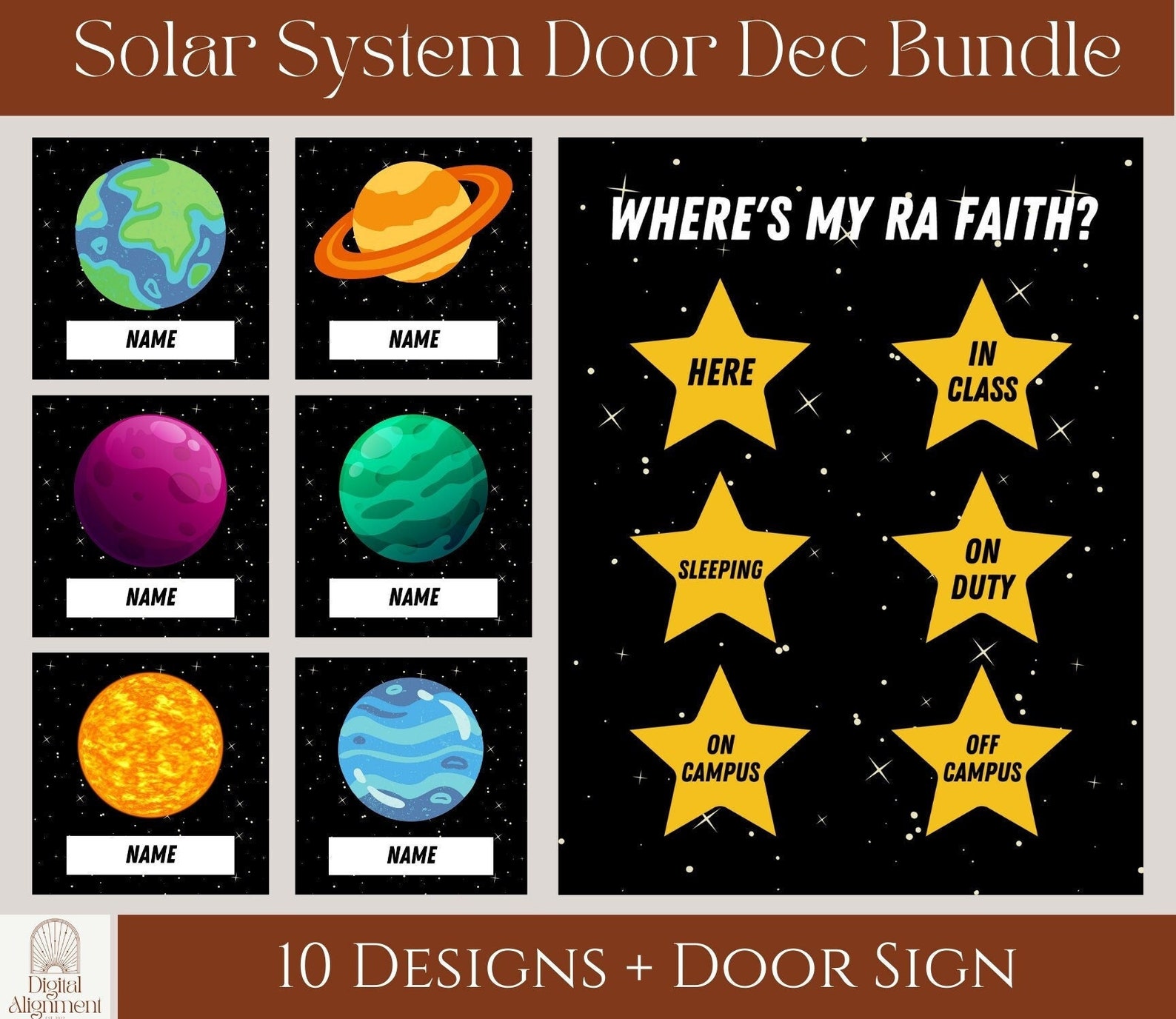 Solar System Door Dec + Door Sign Bundle - Etsy
