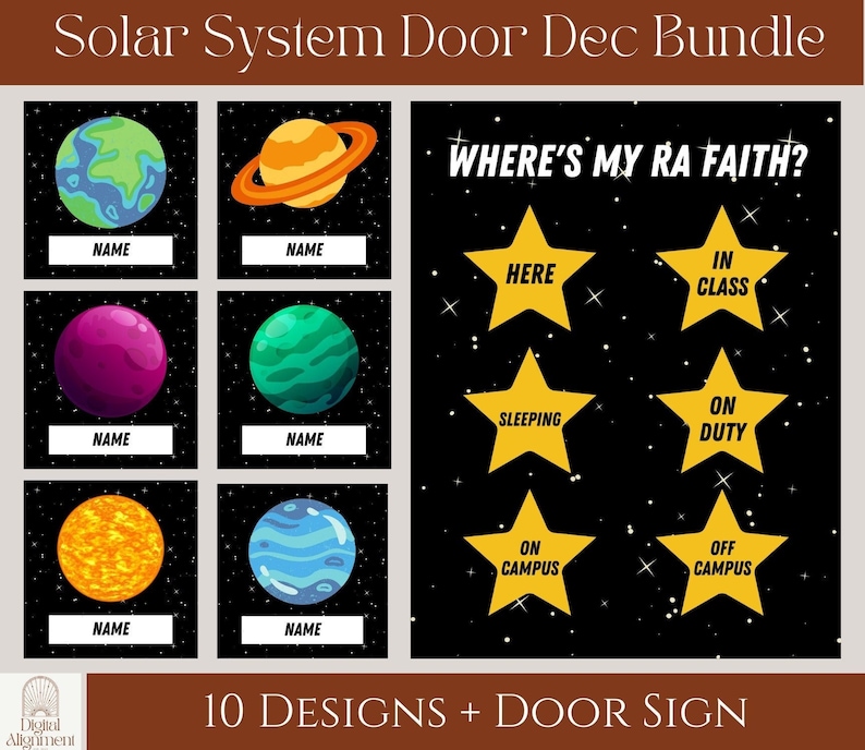 Solar System Door Dec + Door Sign Bundle - Etsy