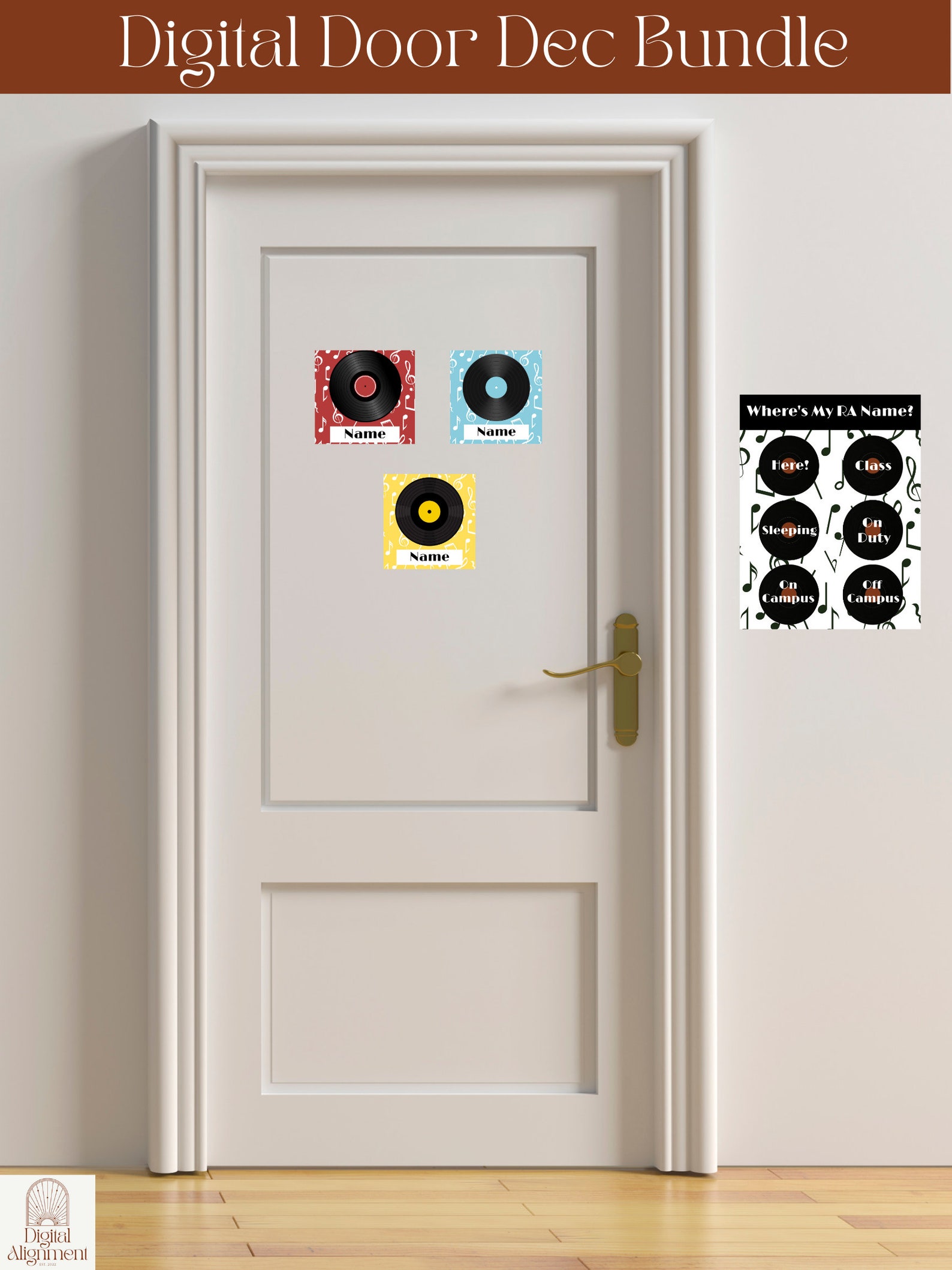 Vinyl Record Door Dec + Door Sign Bundle - Digital Download - Etsy