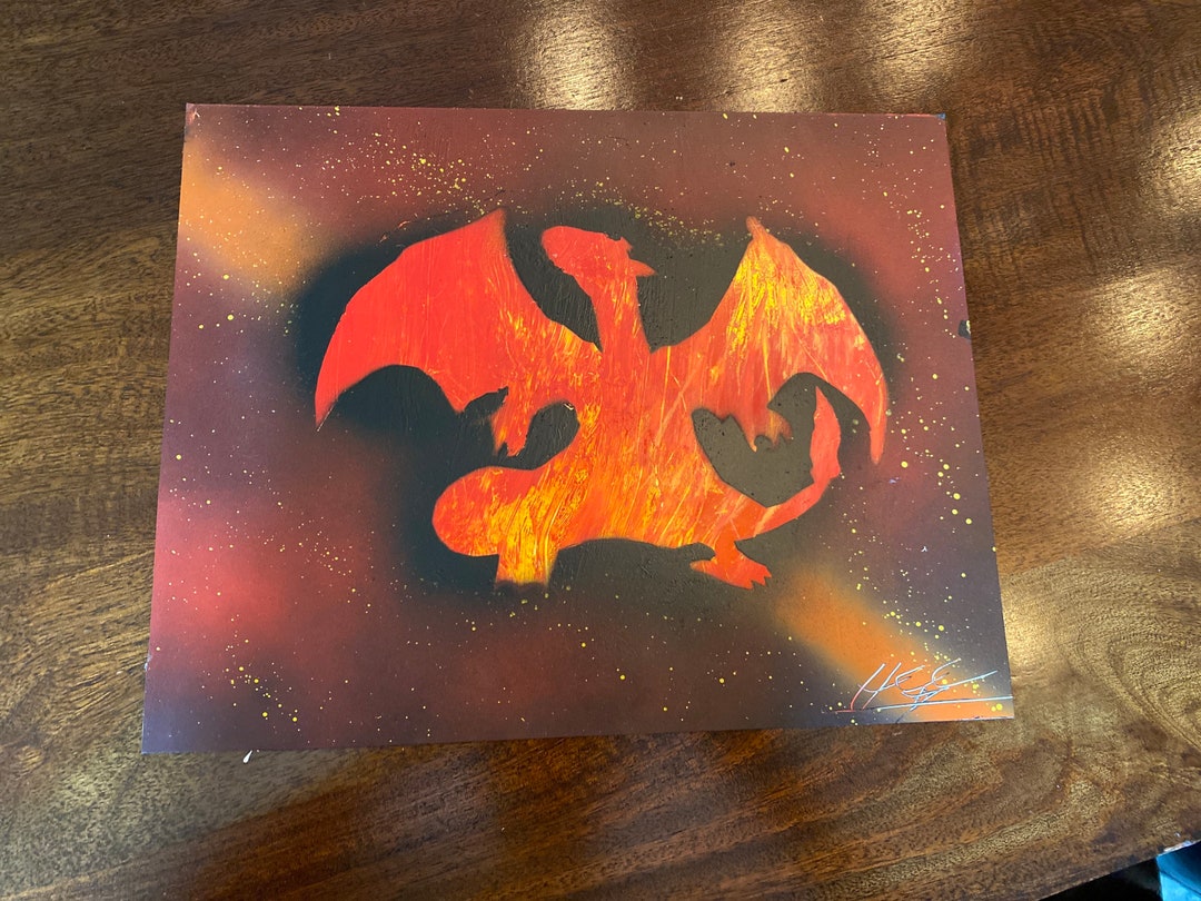 Pokémon Charizard Theme Spray Paint Art - Etsy