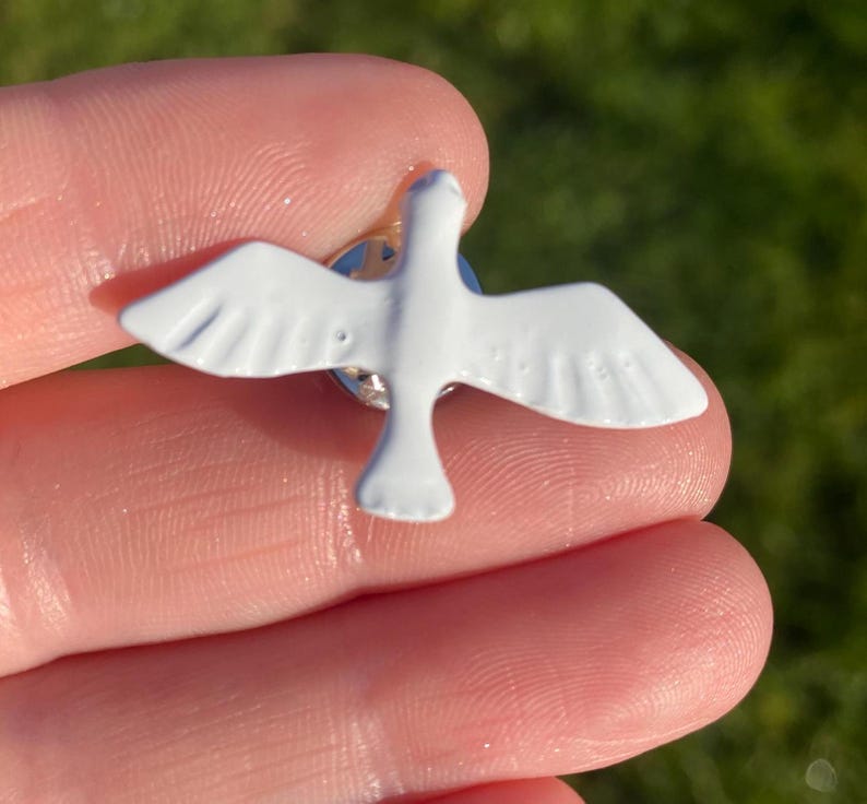 Peace Dove Pin, White Dove, White Pin - Etsy