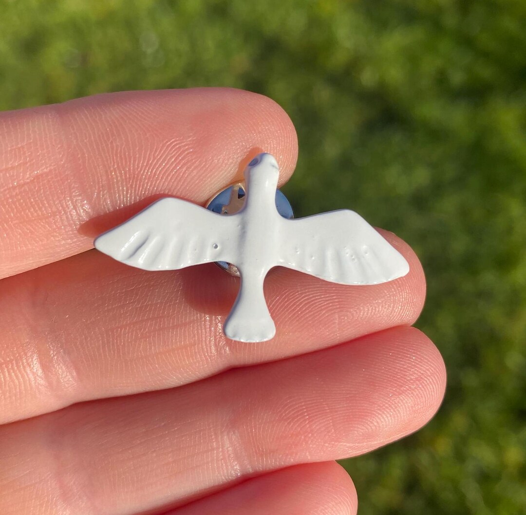 Peace Dove Pin, White Dove, White Pin - Etsy